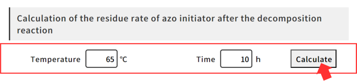 Residue Rate Calculation Tool of Azo polymerization initiator released ...